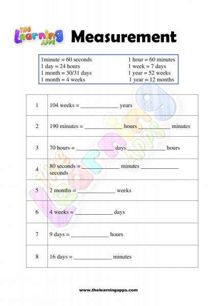 Free Measurement Worksheet For Grade 1 The Learning Apps