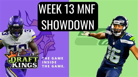 Draftkings Mnf Showdown Analysis Vikingsseahawks Dfs Picks Youtube