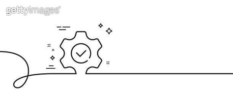 Execute Line Icon Approved Service Sign Continuous Line With Curl