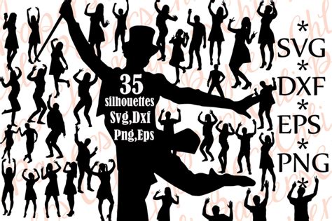 Dancing Silhouettes Svg Dancing Clipart Dancing People Svg By Chilipapers Thehungryjpeg