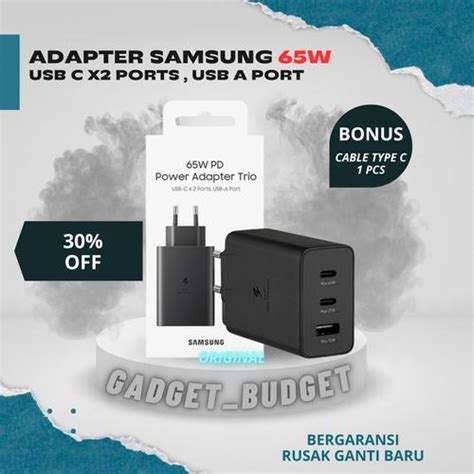 Promo 300 Original Charger Samsung 65W PD Power Adapter Trio Gan Charger ADAPTER 65W
