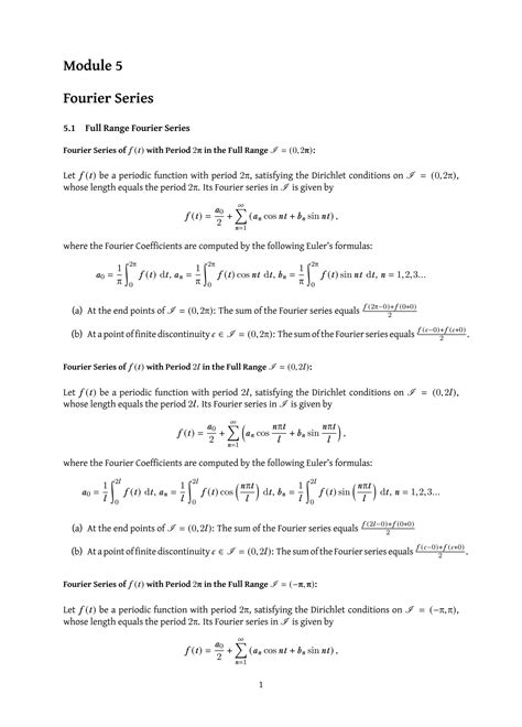 SOLUTION Fourier Series Practice Problems Studypool