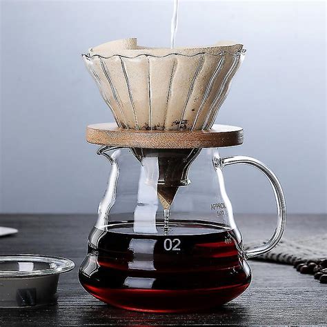 Wooden Coffee Dripper Reusable Filters V60 Glass Style Glass Coffee