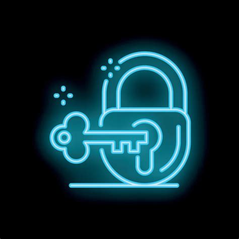Glowing Neon Key Unlocking Padlock On Black Background 52773402 Vector Art At Vecteezy