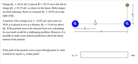 Solved Charge Q Mc Is Placed R Cm To The Left Of Charge