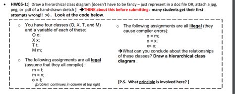 solved hw05 1 draw a hierarchical class diagram doesn t