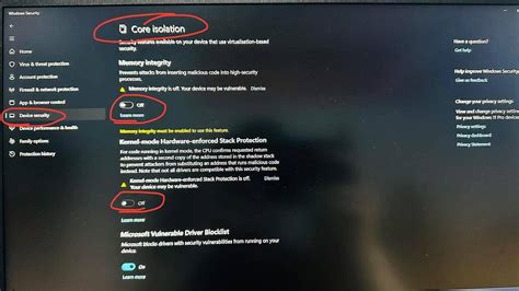 Try To Turn Off Your Windows Core Isolations Install Performance