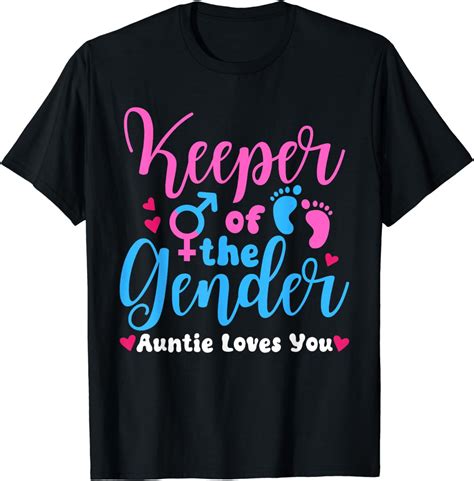 Keeper Of The Gender Auntie Loves You Gender Reveal Party T Shirt