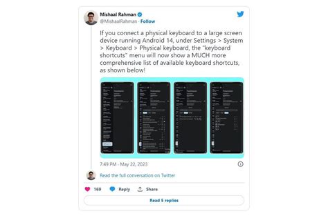 Google Adds A Huge Number Of Physical Keyboard Shortcuts To Android 14