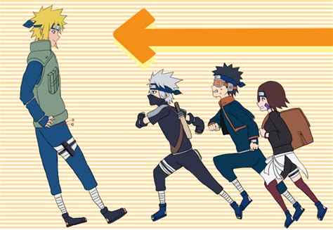 Obito Uchiha Rin Minato And Kakashi Hatake Team Minato Fan Art