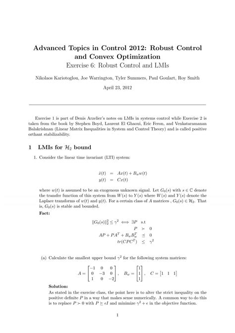 Solution To Exercise 6