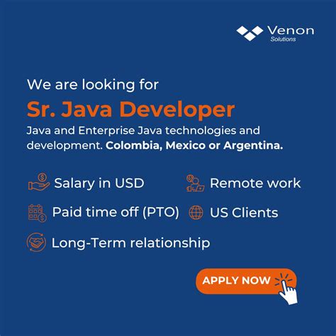 Venon Solutions On Linkedin Javadeveloper Seniorrole Remotework Jobopportunity Venonsolutions