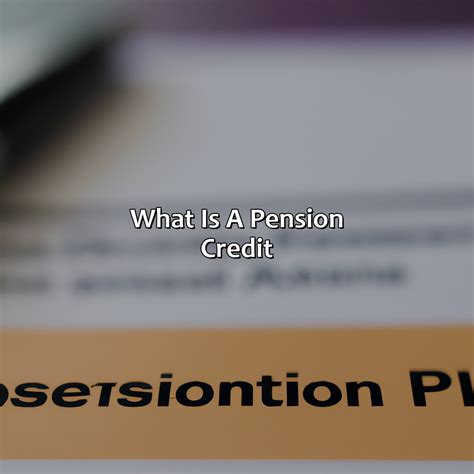What Is A Pension Credit Retire Gen Z