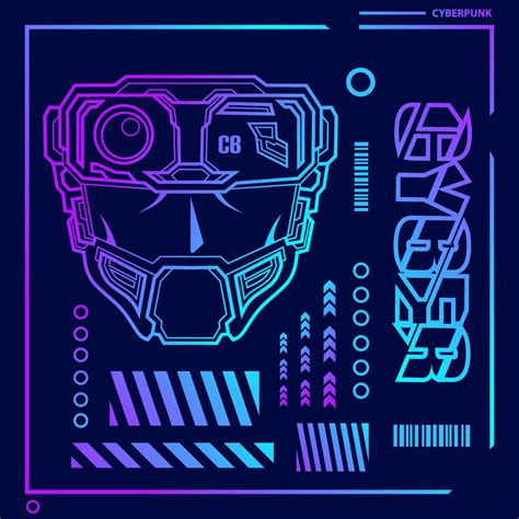 Modern Cyberpunk Background Abstract Vector With Futuristic Shape