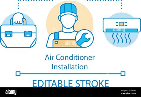 Air Conditioner Installation Concept Icon Master Split System Installer Handyman Work