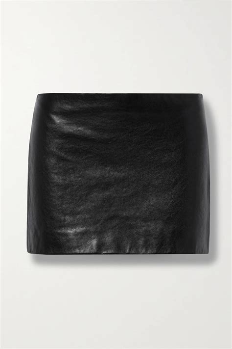 Rihanna Ingeniously Styles 420 T Shirt With Leather Miniskirt