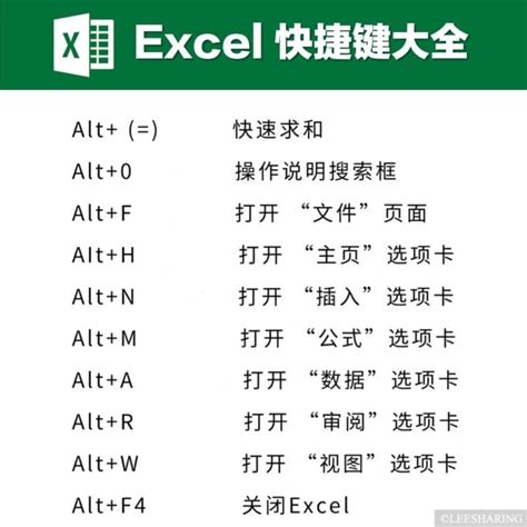 超实用的常用excel 快捷键！提高你的工作质量和效率！ Leesharing