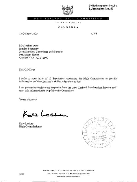 Fillable Online Skilled Migration Inquiry Submission No 57 Fax Email