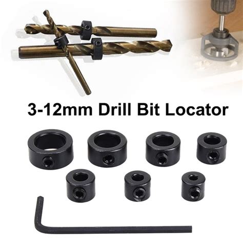 8pcs Lot 3 12mm Drill Bit Carbon Steel Drill Bit Limiter Locator Ring Depth Stop Collar Ring