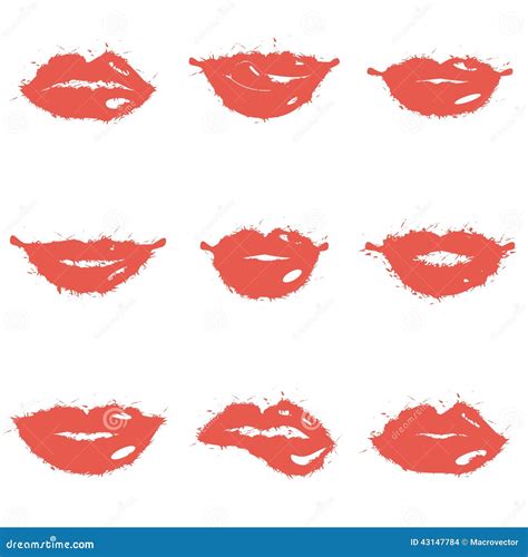 Set Of Lips Stock Vector Illustration Of Print Romance 43147784