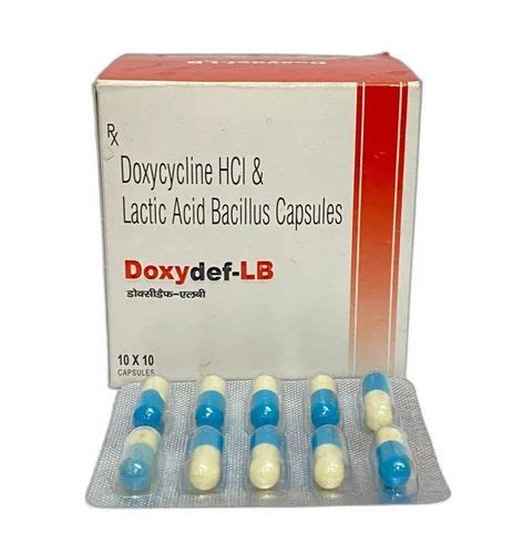 Doxydef Lb Doxycycline Hcl And Lactic Acid Bacillus 400mg Capsules