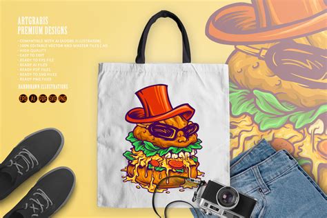 Logo Badass Burger Fast Food Mascot By Artgrarisstudio Thehungryjpeg