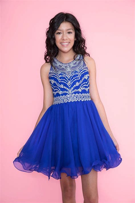 Tween Girls Short Silver Dress With Jeweled Illusion Bodice Abc