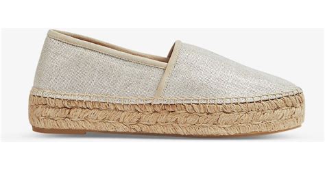 LK Bennett Tracey Metallic Canvas Espadrilles Lyst UK