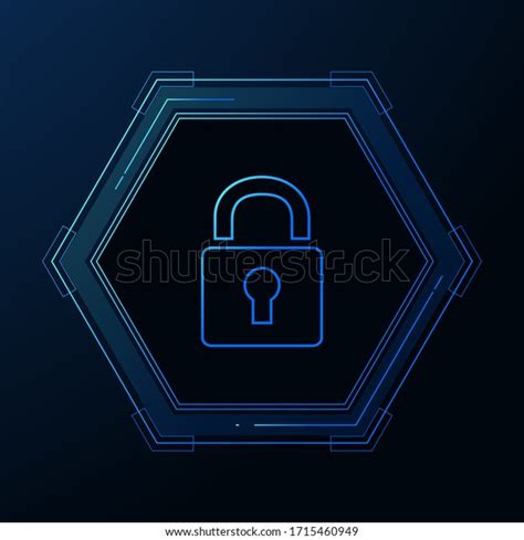 Hexagon Cyber Security Technology Concept Shield Stock Vector Royalty