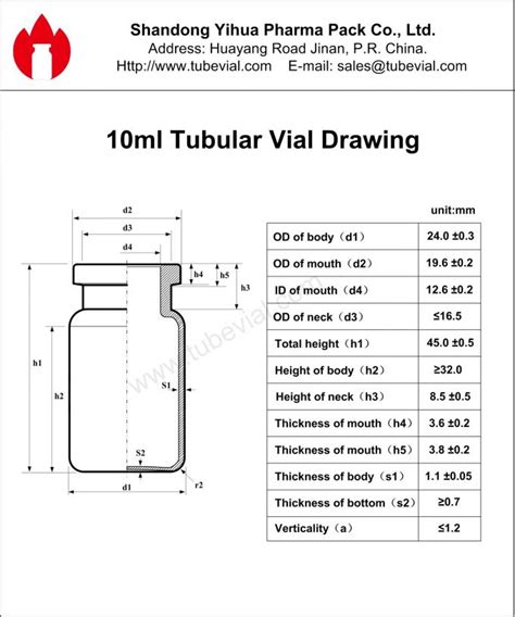 ISO Standard Ml Mm Transparent Glass Vial