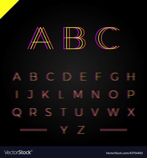 3d Effect Font Or Alphabet Letter Set Royalty Free Vector