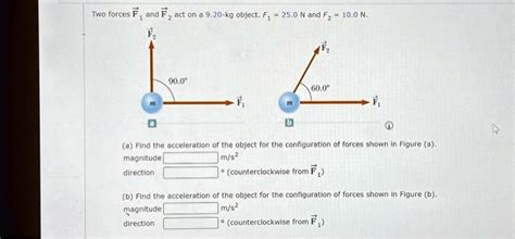 SOLVED Texts Help Two Forces F1 And F2 Act On A 9 20 Kg Object F1