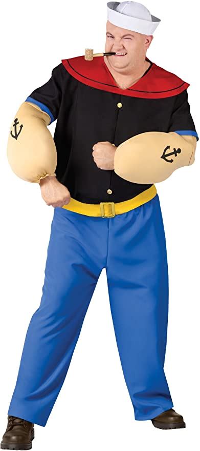 Unbekannt Funworld Herren Popeye Kostüm Schwarz Amazonde Spielzeug