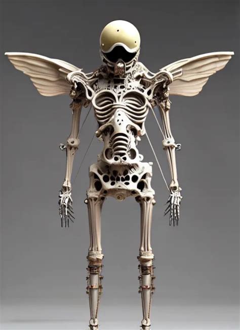 A Skeleton Angel Rising From Its Mystical Grave Stable Diffusion
