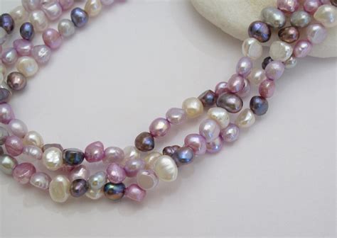 Multi Strands Mixed Pearls Necklace Genuine Freshwater Pearl Necklace
