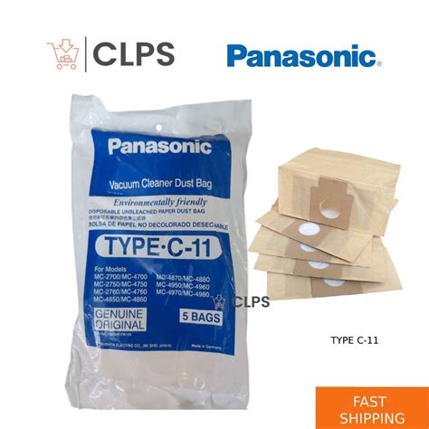 5bags C11 Original Type C 11 Panasonic Vacuum Cleaner Dust Bag Oem For