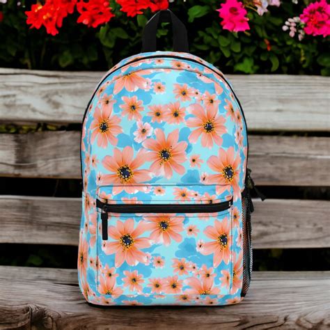 Backpack Floral Design For School And Traveling Hibiscus Flower Design