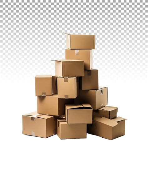 Premium Psd Unboxed Vision Isolated Cardboard Boxes On A See Through