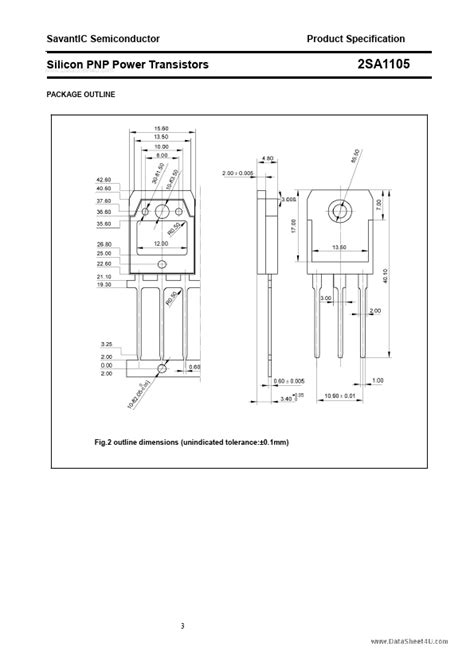 A1105 Datasheet Silicon Pnp Power Transistor Savantic