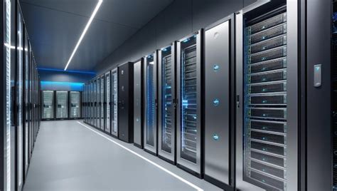 Modern Data Center Server Room Premium Ai Generated Image