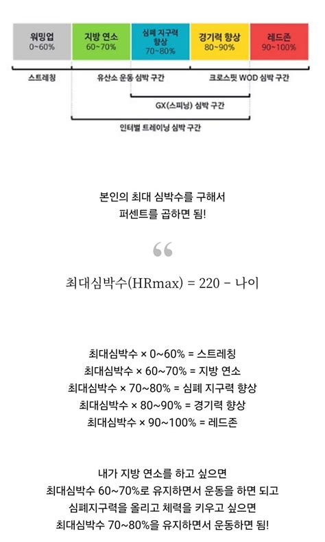 더쿠 운동할 때 심박수에 따른 효과가 다른거 알아