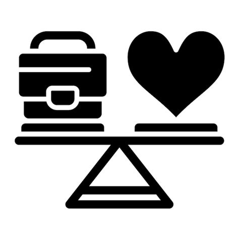 Premium Vector Work Life Balance Glyph Solid Black Illustration