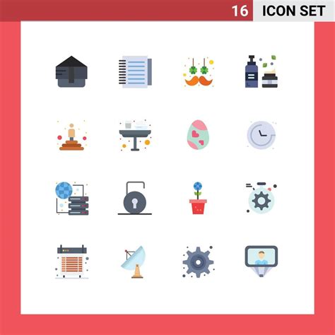 Mobile Interface Flat Color Set Of 16 Pictograms Of Professional Best