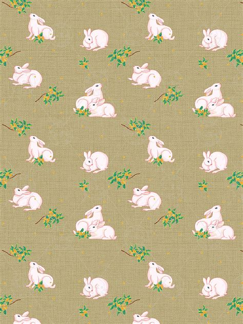 兔子印花图案设计 家纺图案壁纸 传统图案刺绣图案 鹿堡设计 站酷zcool