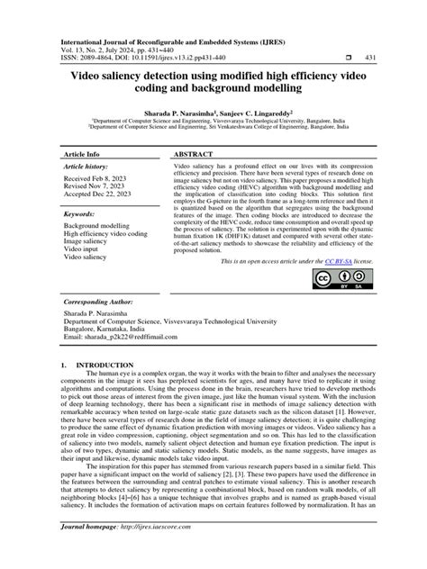 Video Saliency Detection Using Modified High Efficiency Video Coding