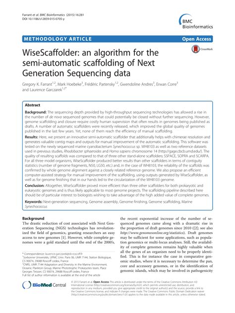 Pdf Wisescaffolder An Algorithm For The Semi Automatic Scaffolding
