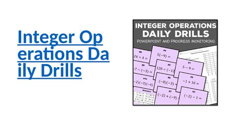 Math Drill Operations On Integerspptx