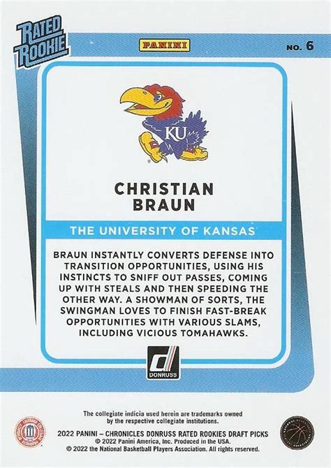 2022 Panini Chronicles Draft Picks Donruss Rated Rookies 6 Christian