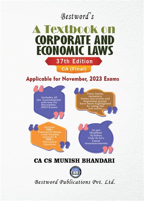 Corporate And Economic Laws For CA Final New Syllabus