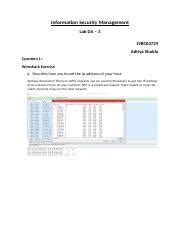 Lab Assignement Docx Information Security Management Lab DA BCE Aditya Shukla